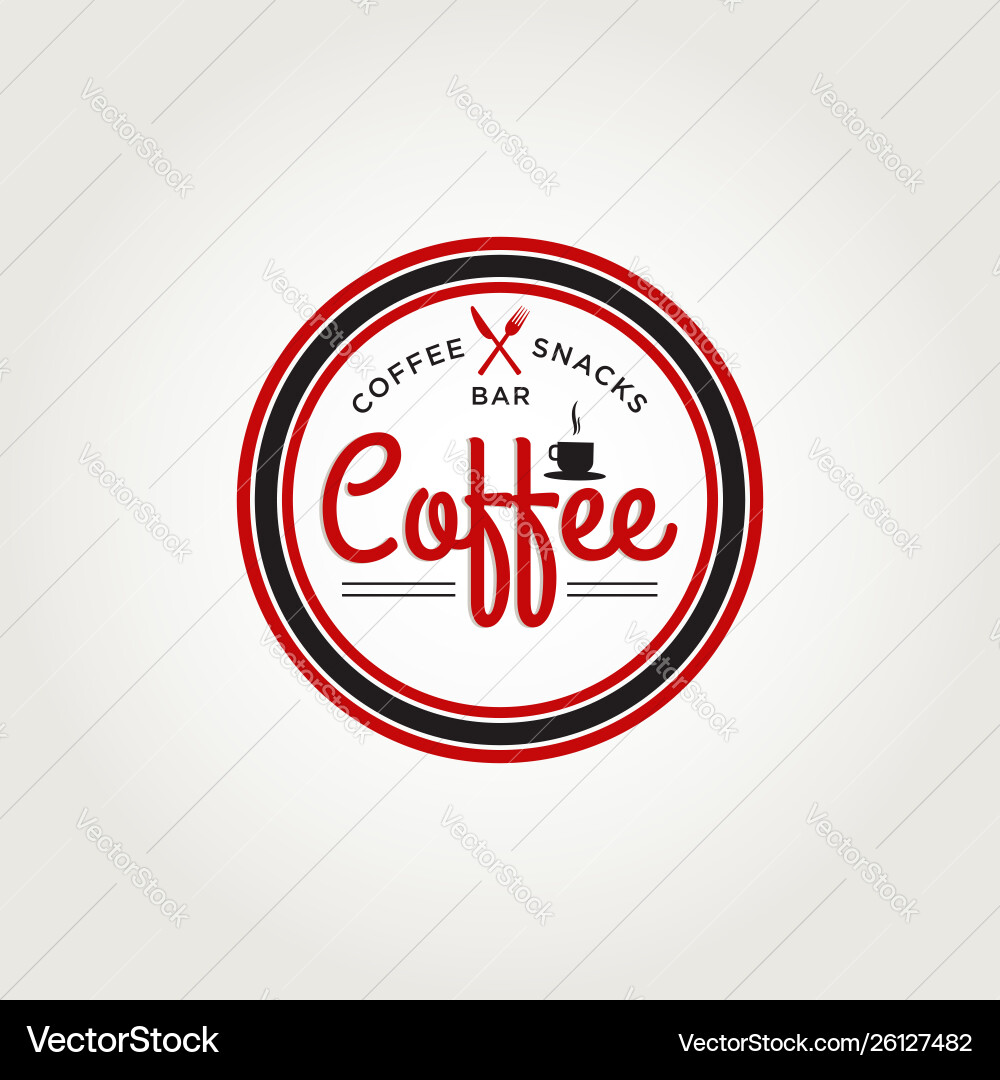 Coffee snack bar logo symbol Royalty Free Vector Image
