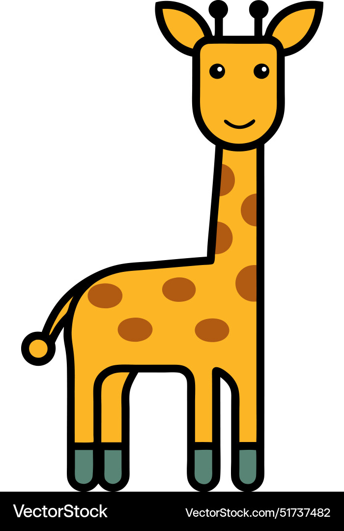 Cute giraffe cartoon icon Royalty Free Vector Image