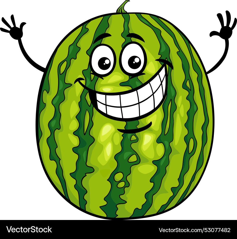 Happy watermelon fruit character cartoon Vector Image