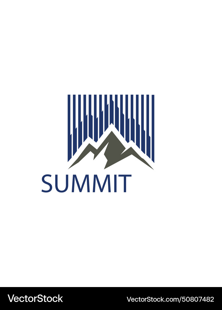 Mountain summit logo abstract Royalty Free Vector Image