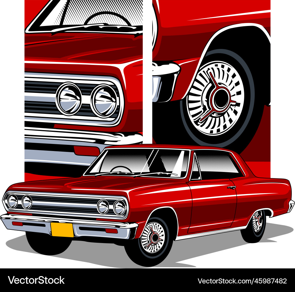 Muscle car 01 Royalty Free Vector Image - VectorStock
