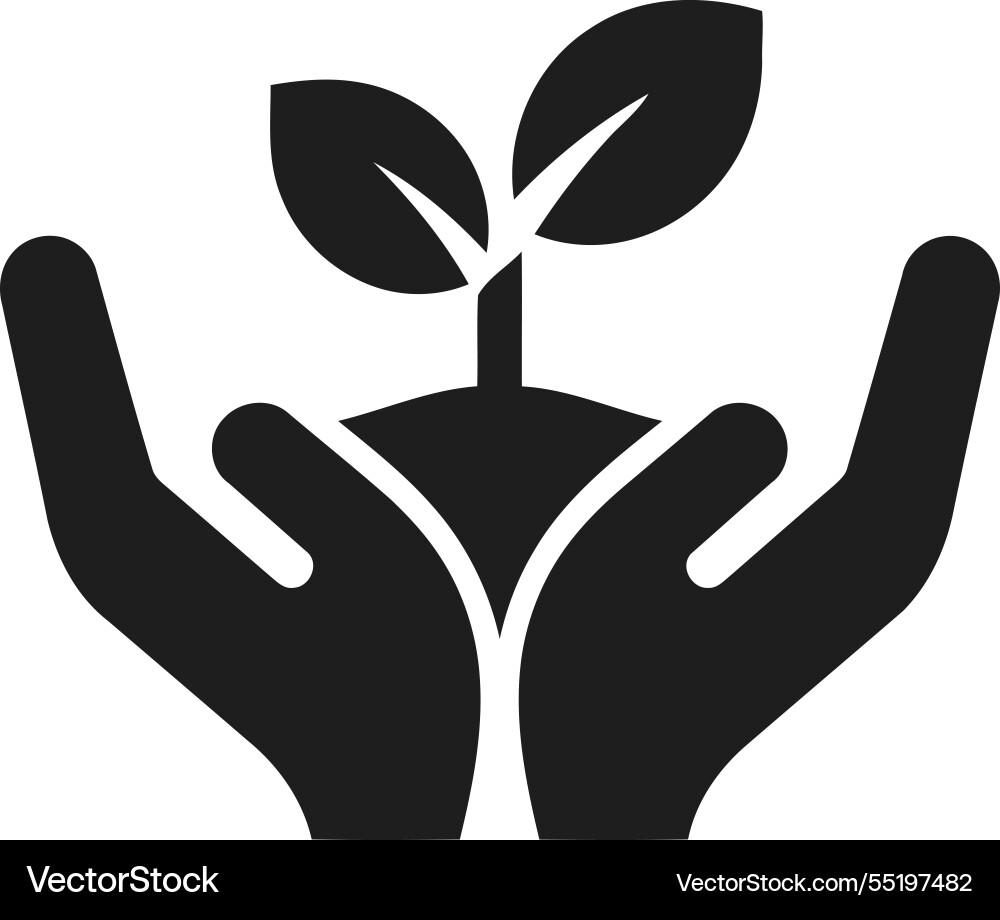 Nature growth protection care icon Royalty Free Vector Image