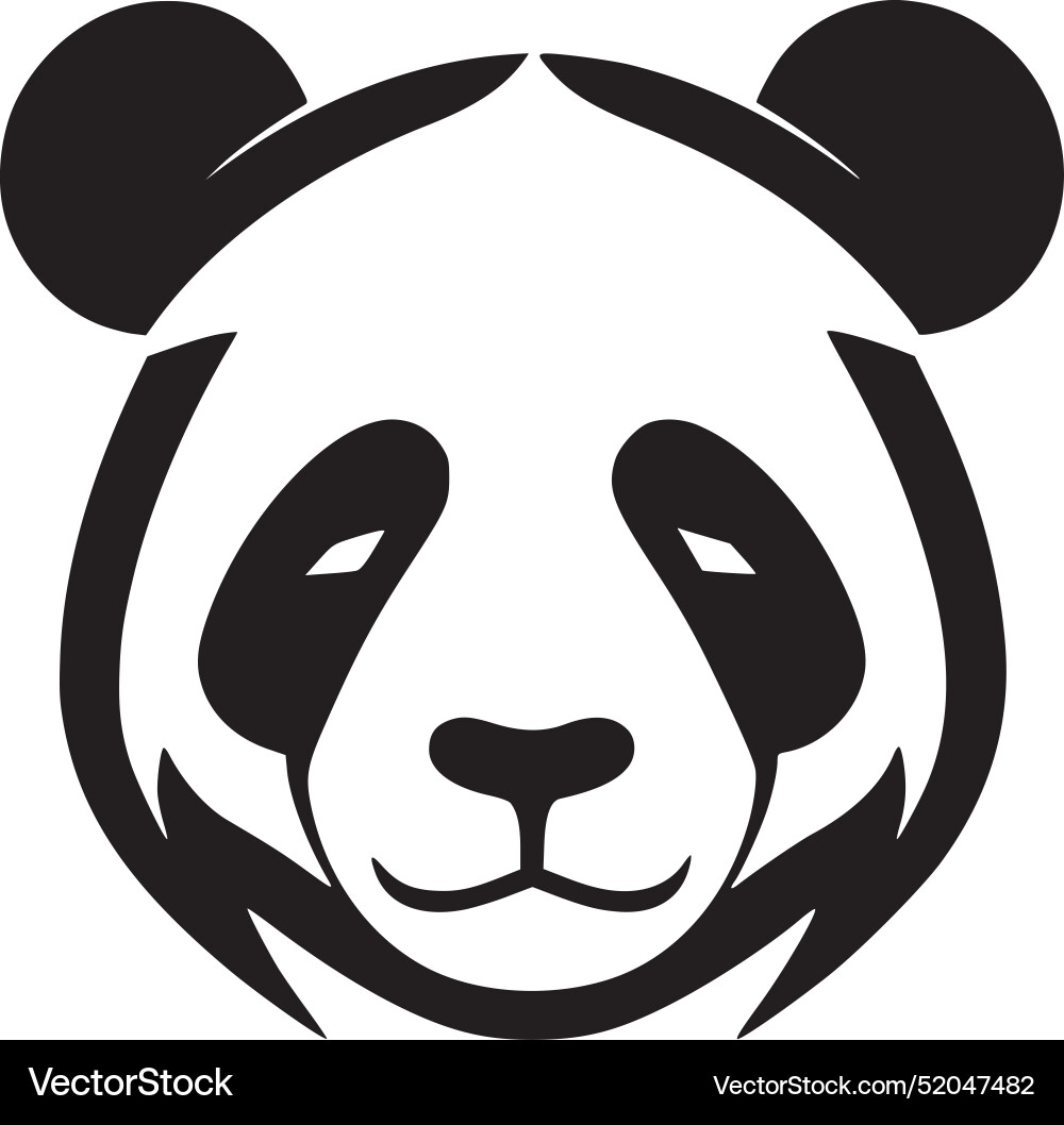 Panda - minimalist and flat logo Royalty Free Vector Image