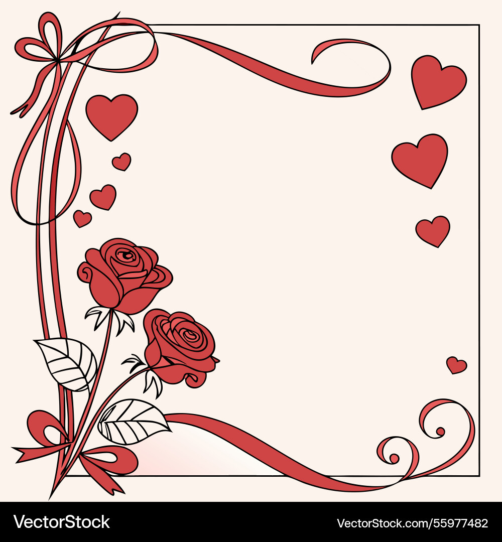 Romantic valentines day art set Royalty Free Vector Image