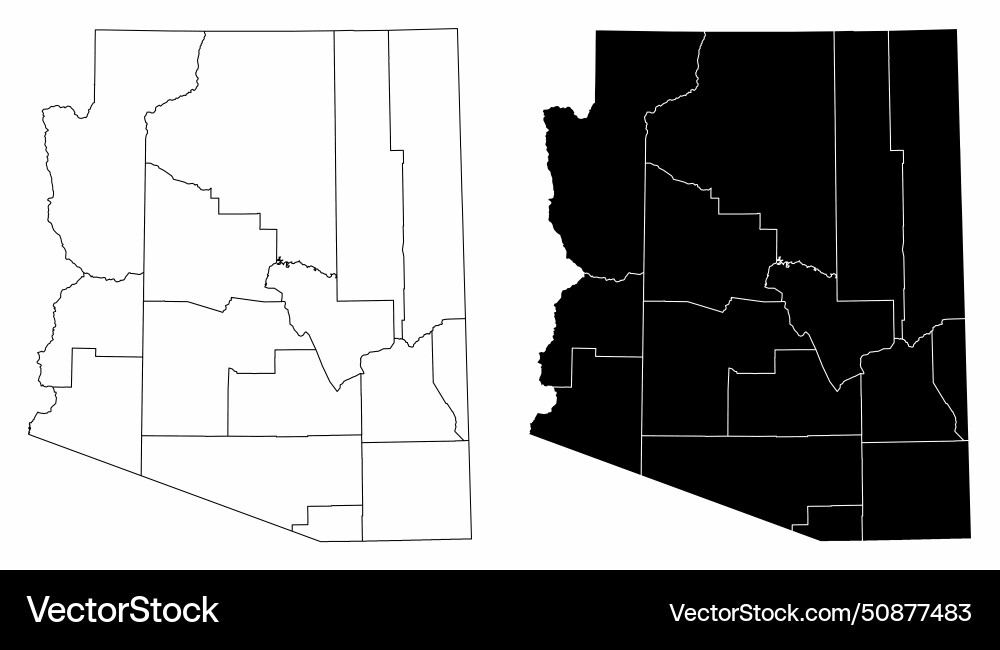 Arizona administrative maps Royalty Free Vector Image