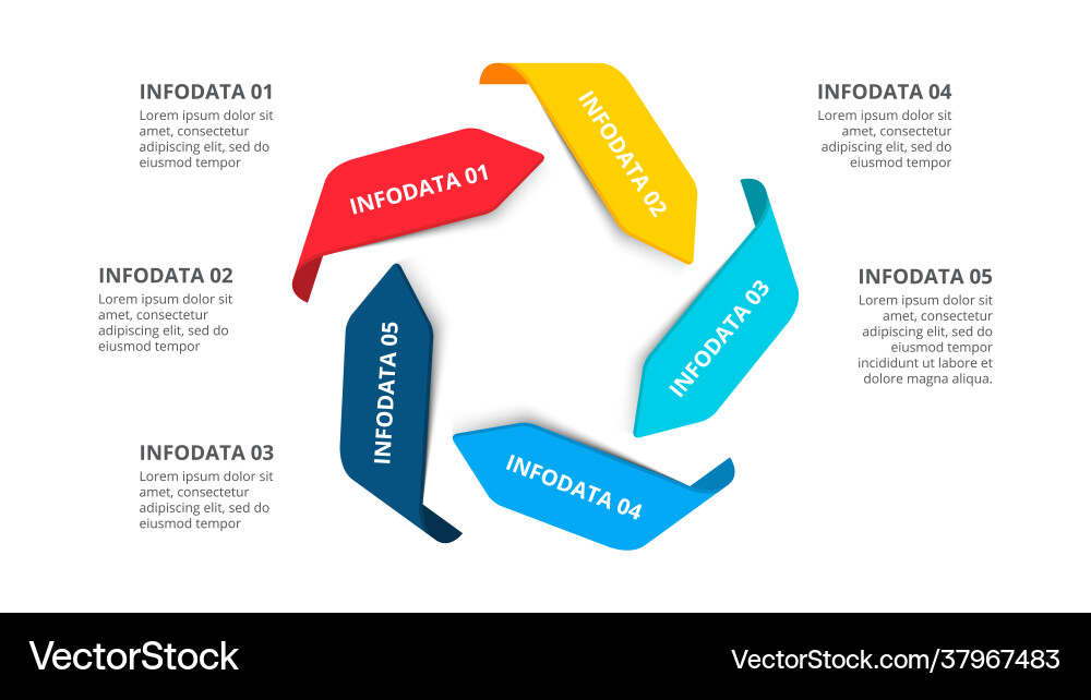 Arrows infographic cycle diagram with 5 Royalty Free Vector