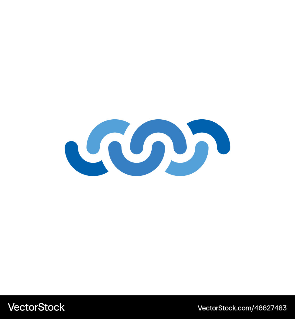 Blue chain link connection logo icon symbol Vector Image