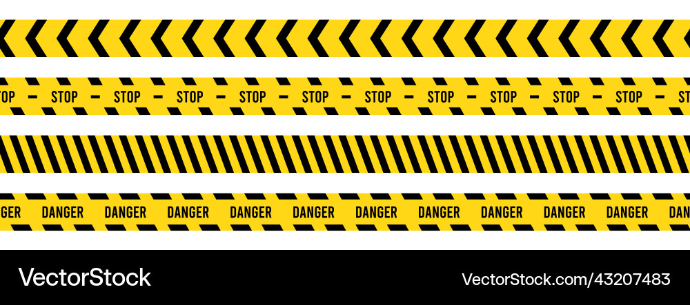 Caution safety tape yellow black stripe danger Vector Image