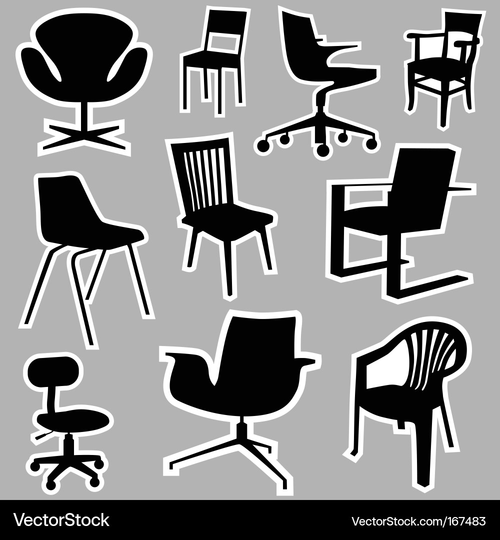 Chair icons Royalty Free Vector Image - VectorStock