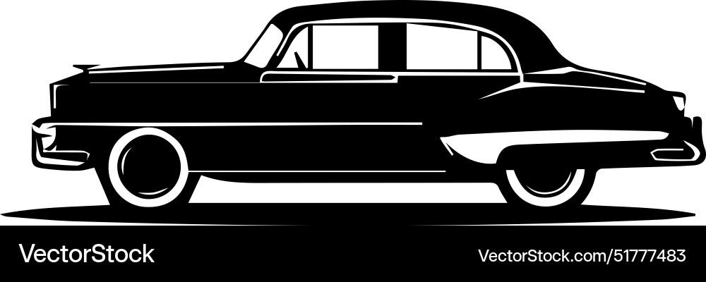 Classic car silhouette Royalty Free Vector Image