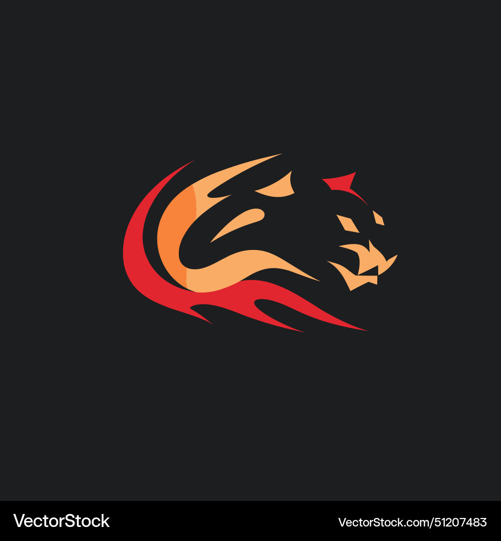 Elegant panther profile outlined against dark Vector Image