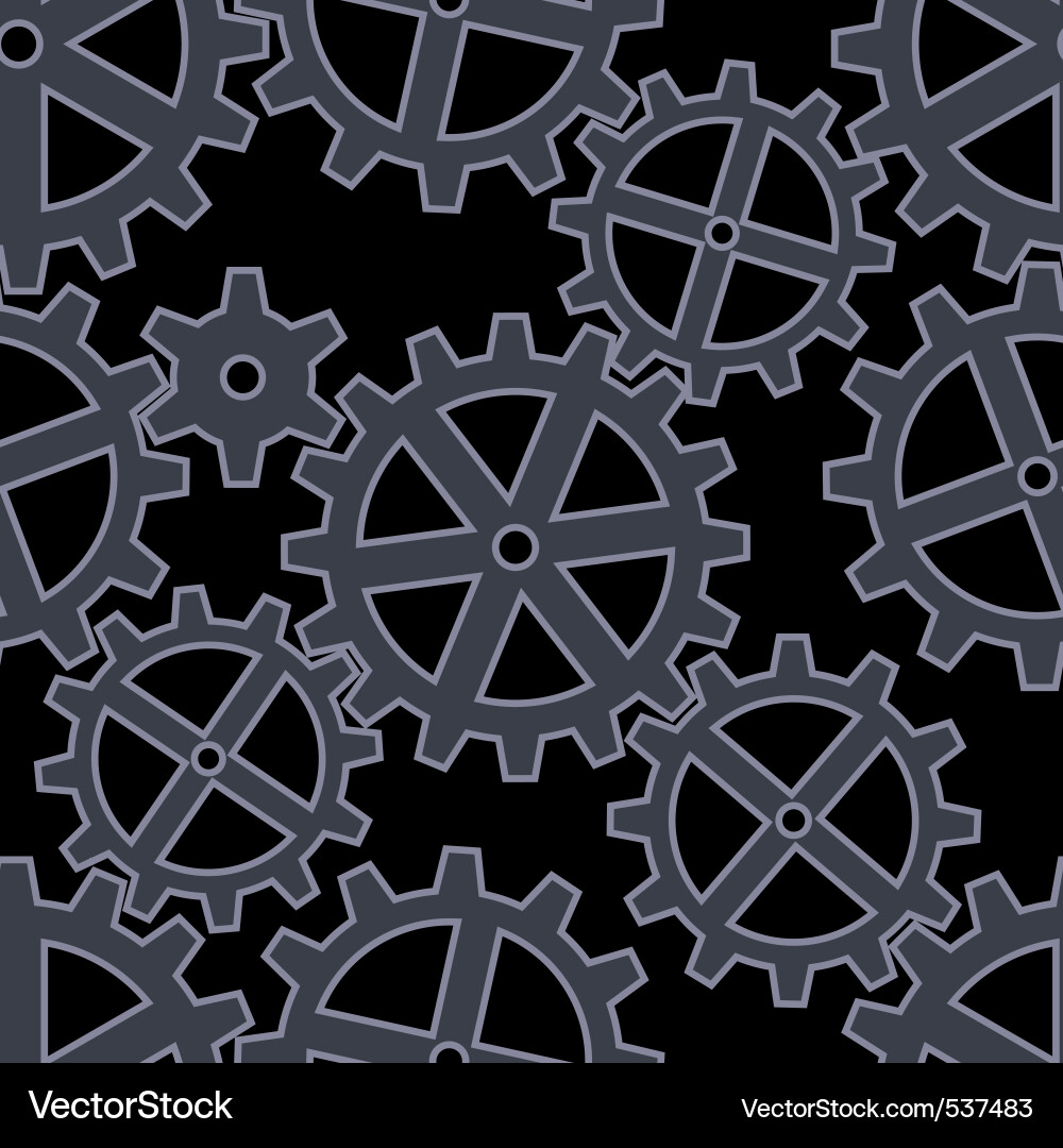 Gears seamless background pattern Royalty Free Vector Image
