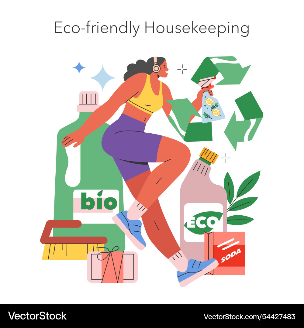 House cleaning flat Royalty Free Vector Image - VectorStock