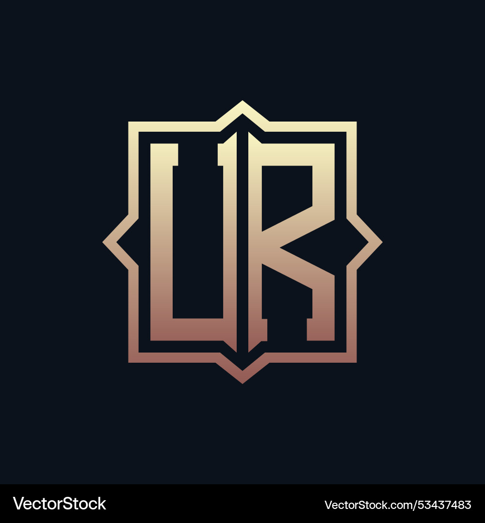 Luxury initial ur monogram logo design elegant Vector Image