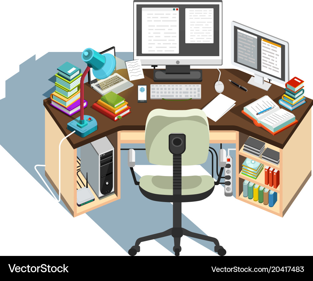 Modern Writer's Workspace Royalty Free Vector Image