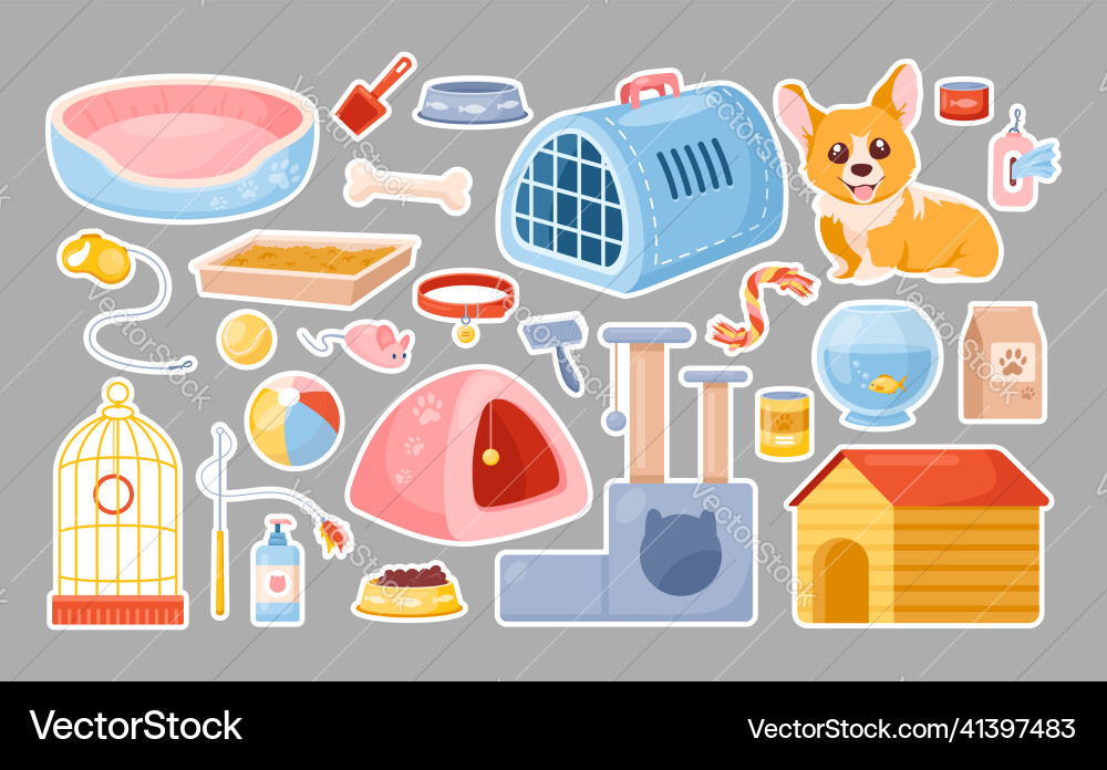 Pet care sticker Royalty Free Vector Image - VectorStock