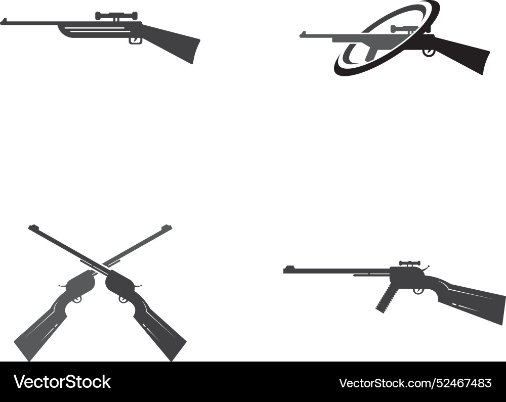 Sniper hunting rifle icons Royalty Free Vector Image