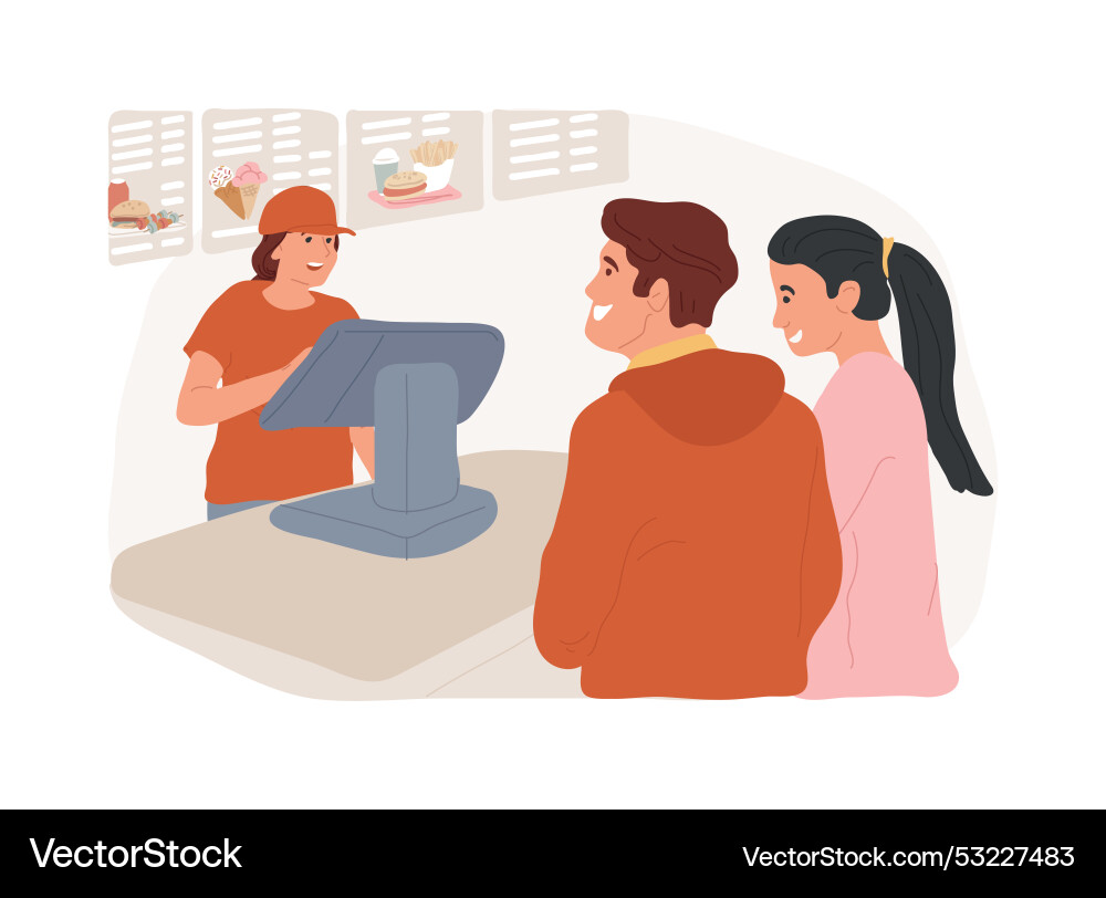 Taking food orders isolated cartoon Royalty Free Vector