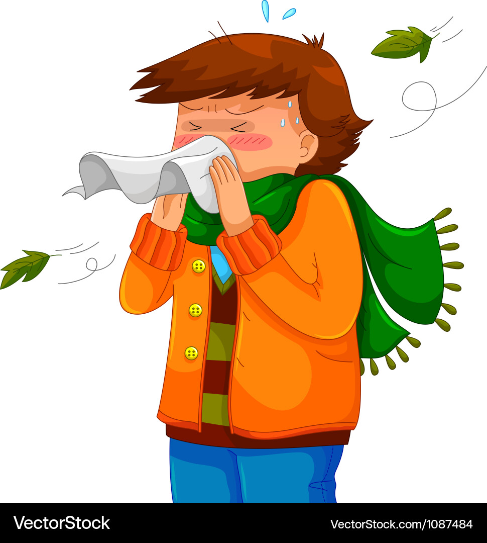 Catchig cold Royalty Free Vector Image - VectorStock