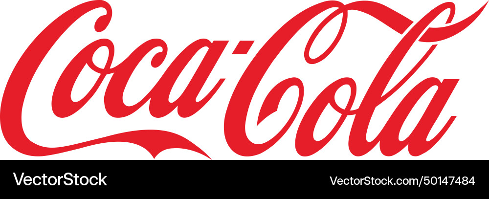 Coca cola logo cursive schriftart rot Lizenzfreier Vektor