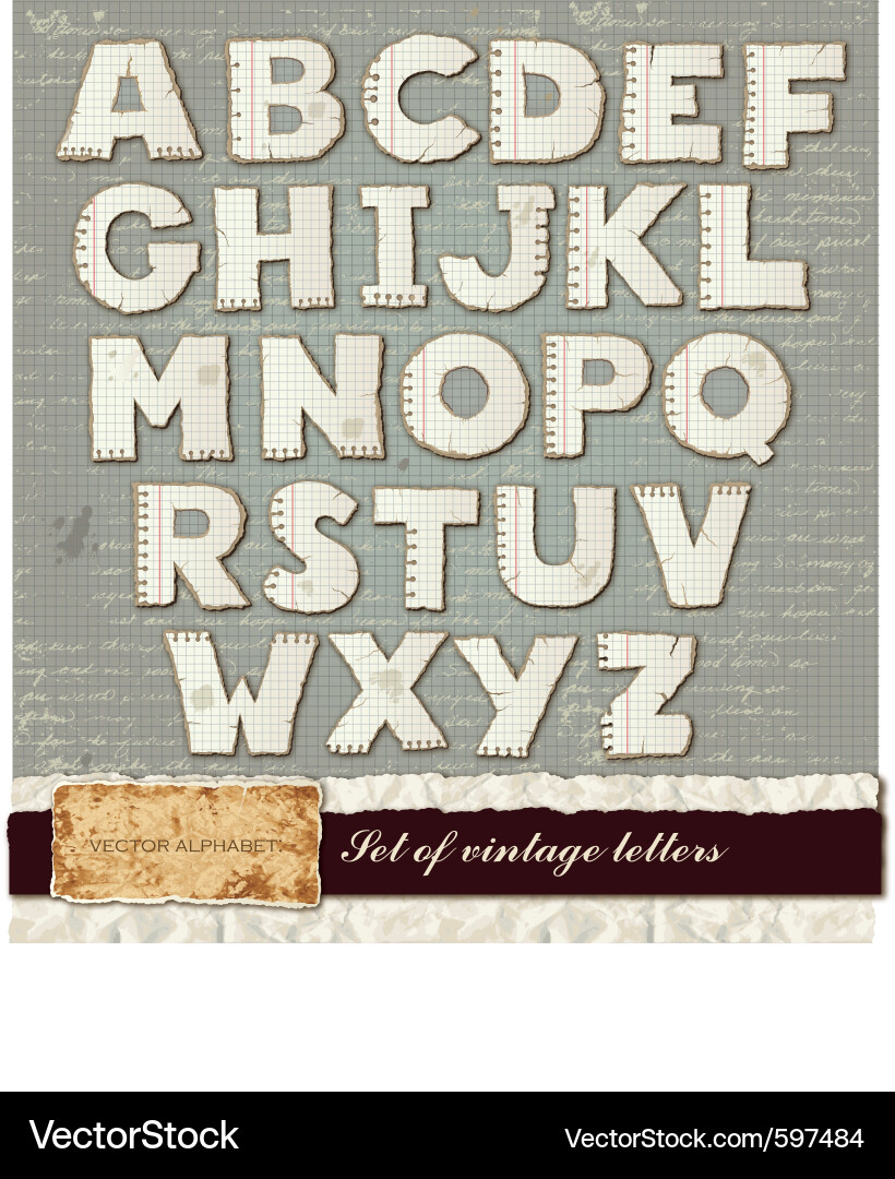 Detailed alphabet Royalty Free Vector Image - VectorStock