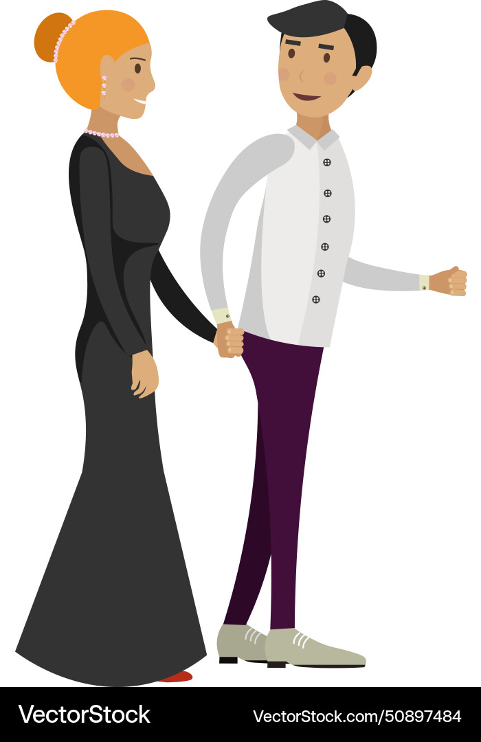 Elegant couple icon isolated on white Royalty Free Vector