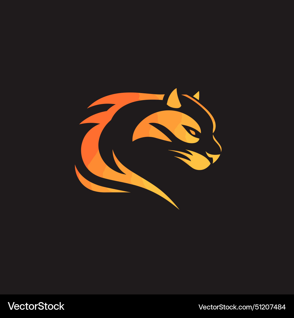 Elegant panther profile outlined against dark Vector Image