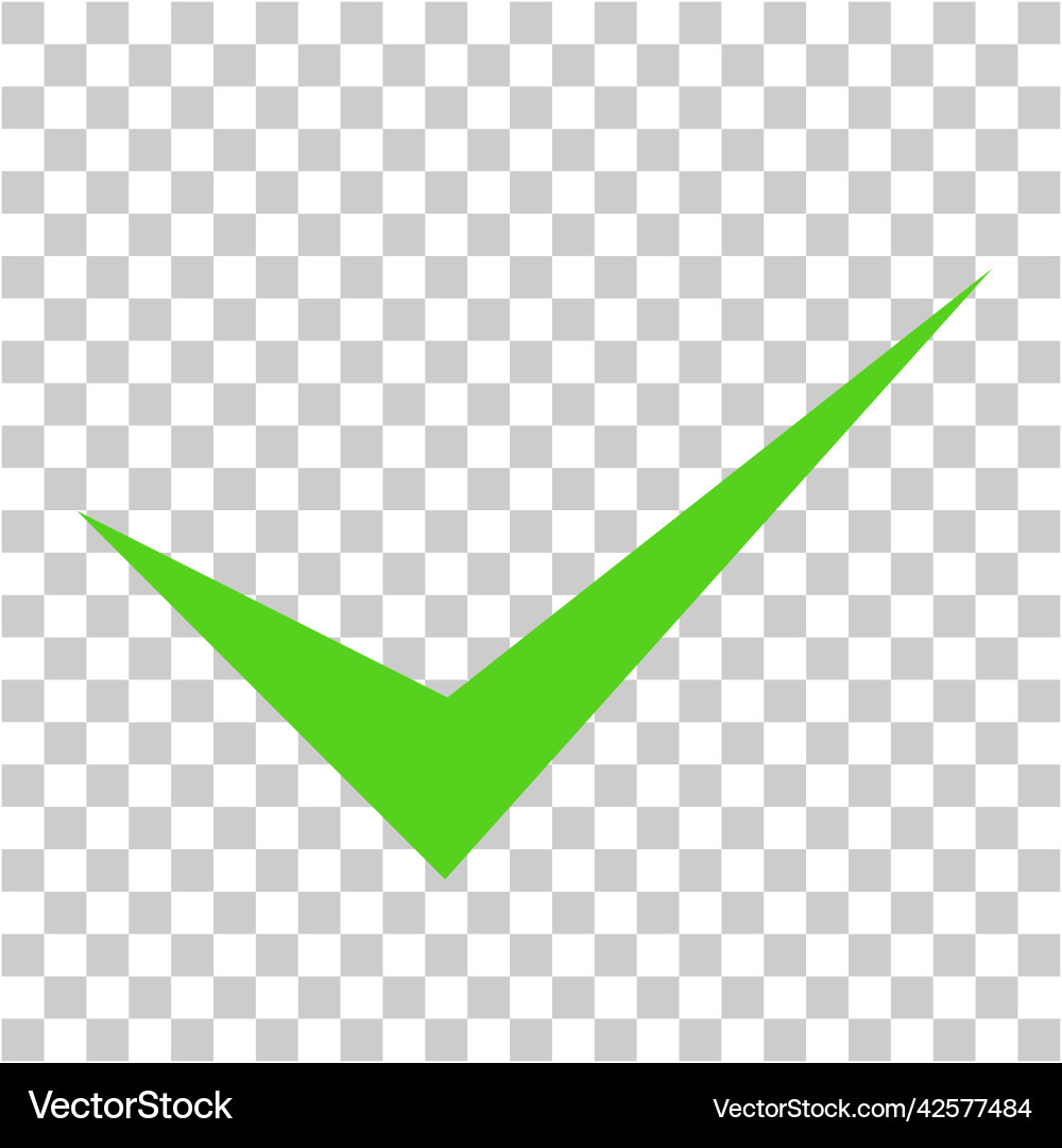 Grünes Kontrollzeichen-Symbol mit transparentem Hintergrund