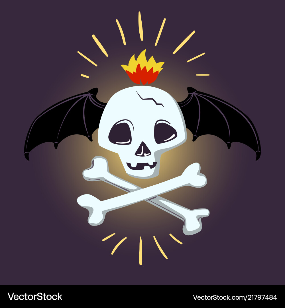 Halloween skull and bones design pic Royalty Free Vector