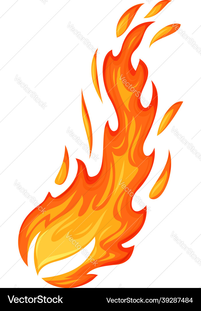 Hot flaming element Royalty Free Vector Image - VectorStock
