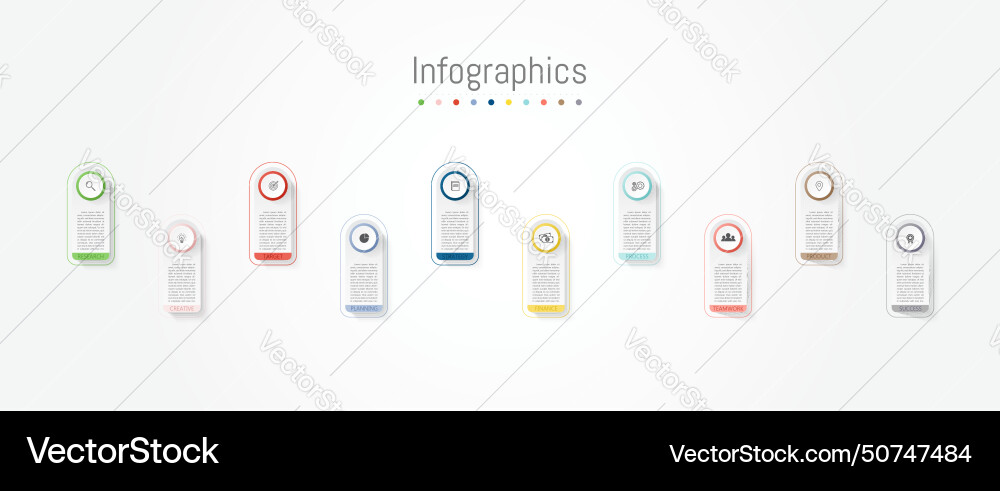 Infographic 10 options design elements Royalty Free Vector