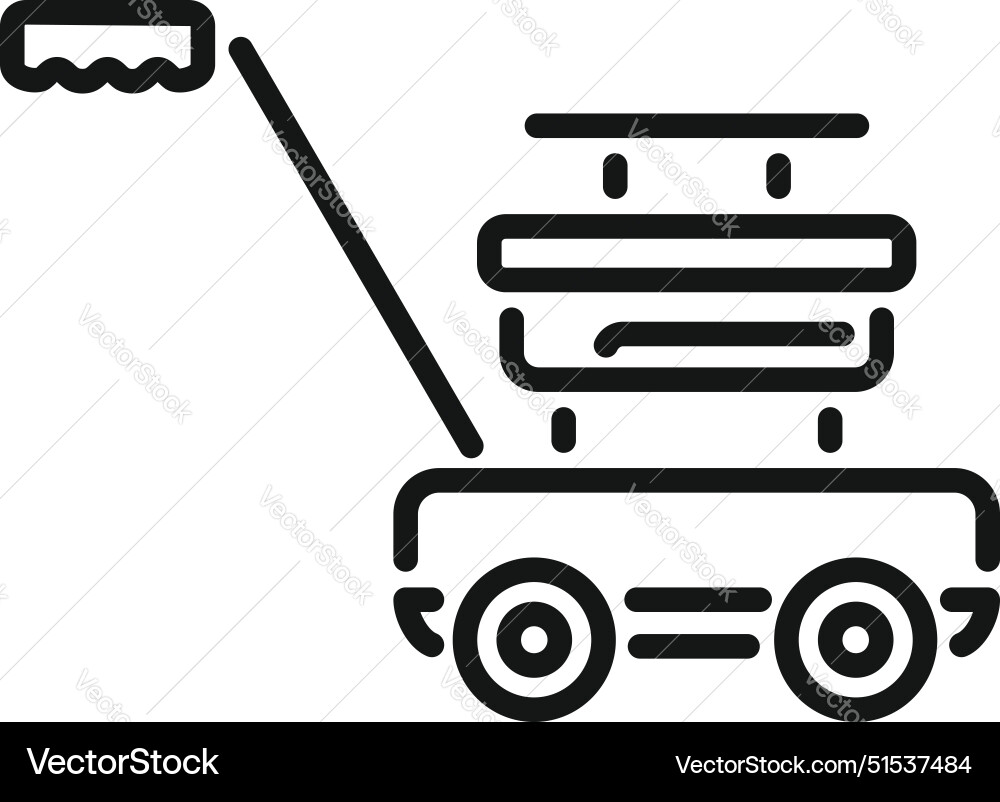 Line art robot vacuum cleaner icon Royalty Free Vector Image