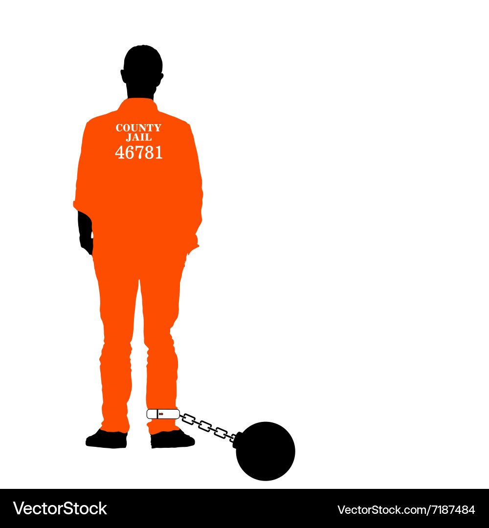 Man in jail colorful Royalty Free Vector Image