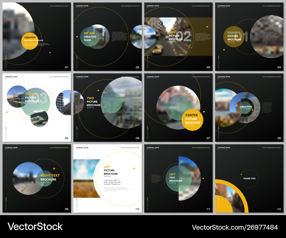 Minimal brochure templates with yellow color Vector Image