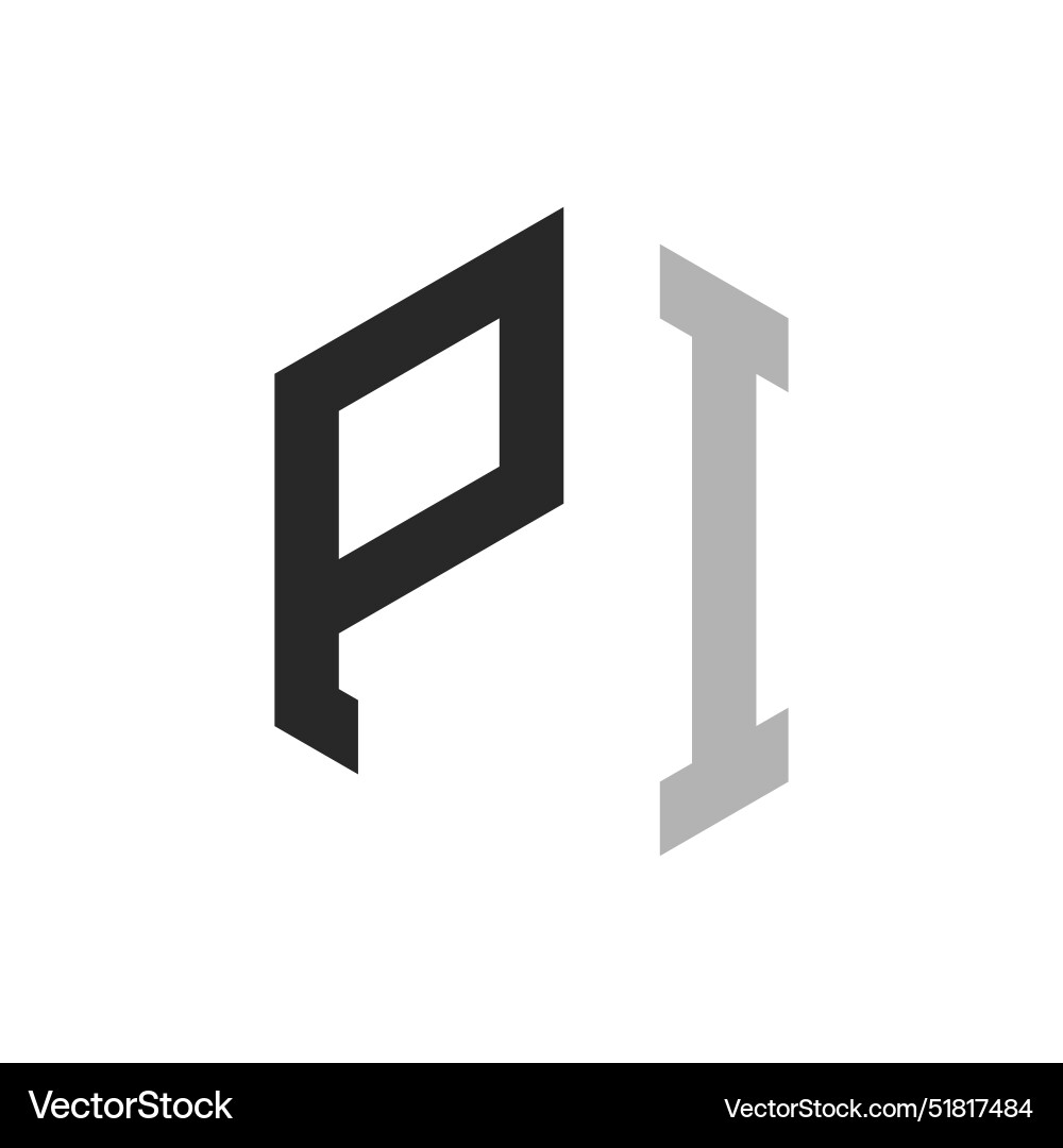 Modern unique hexagon letter pi logo design Vector Image