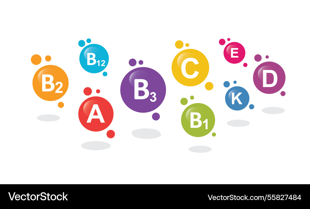 Multi vitamin complex icons Royalty Free Vector Image