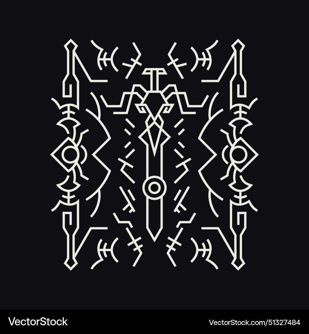 Rune sword of darkness Royalty Free Vector Image