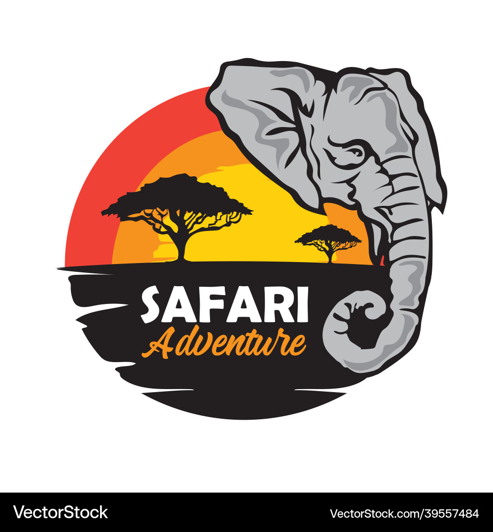 Safari adventure logo design Royalty Free Vector Image