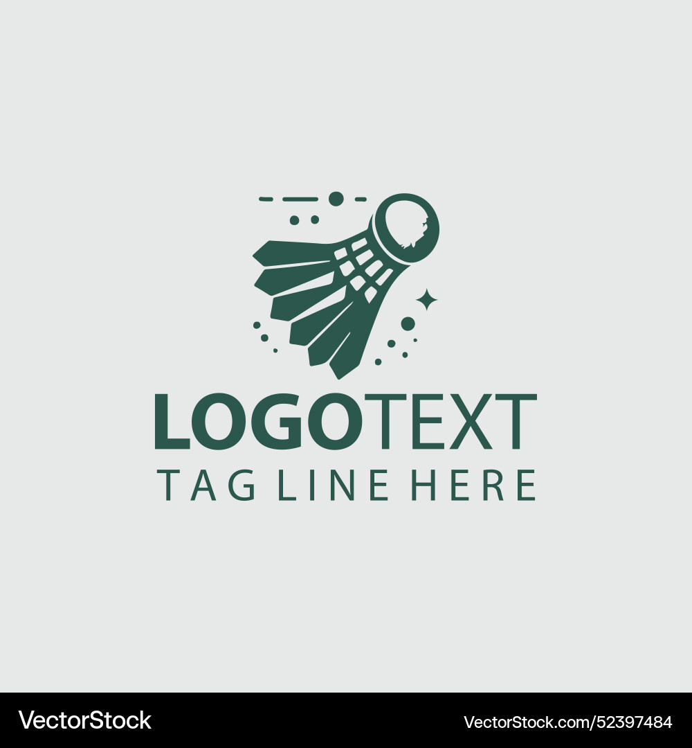 Shuttle badminton logo Royalty Free Vector Image