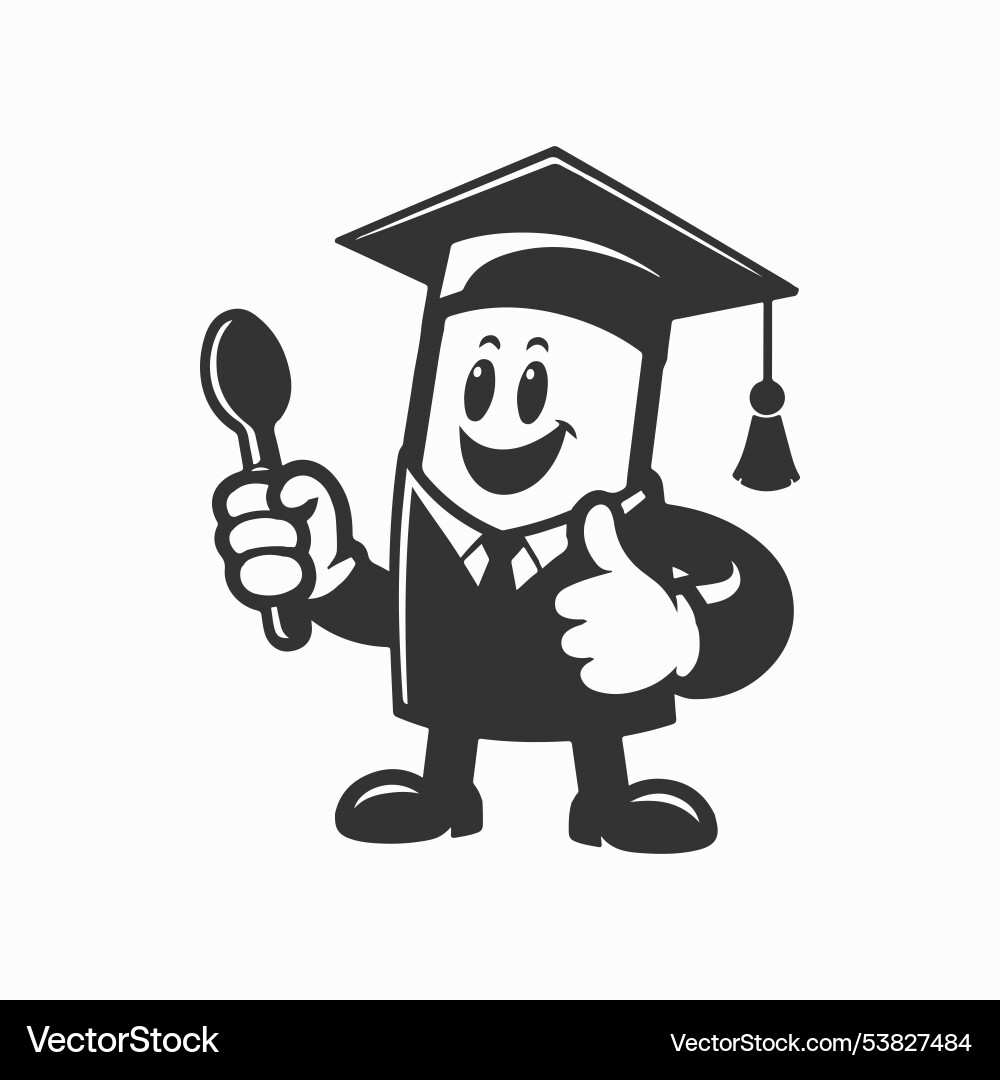 Simple mascot for a graduation Royalty Free Vector Image
