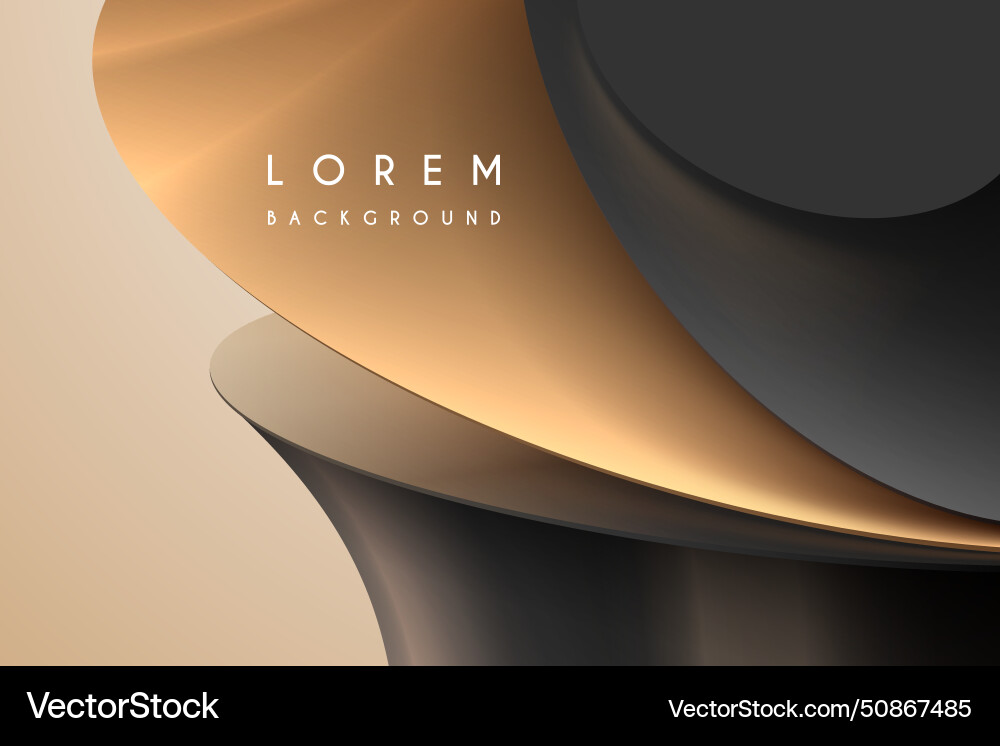 Abstract black and gold shapes background Vector Image
