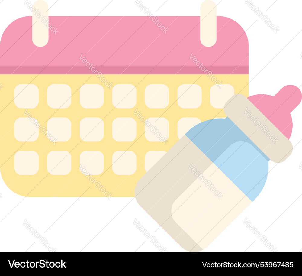 Baby feeding schedule icon representing bottle Vector Image