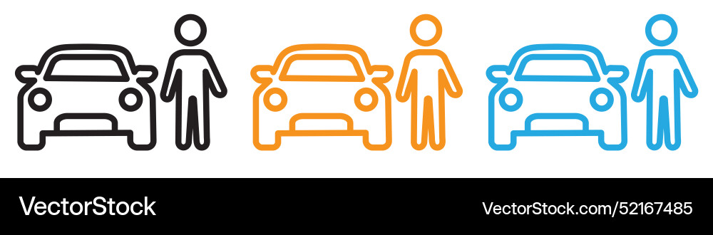 Car driver icon logo set collection for web app ui