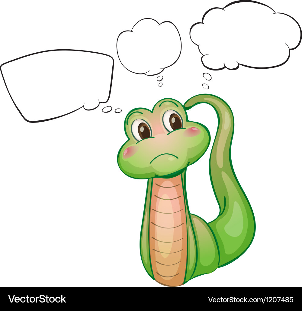Cartoon thinking worm Royalty Free Vector Image