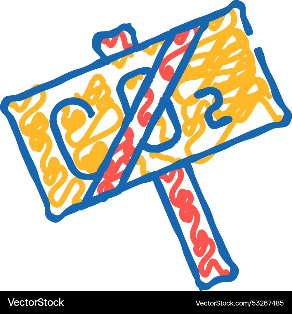 Co2 crossed nameplate icon doodle Royalty Free Vector Image