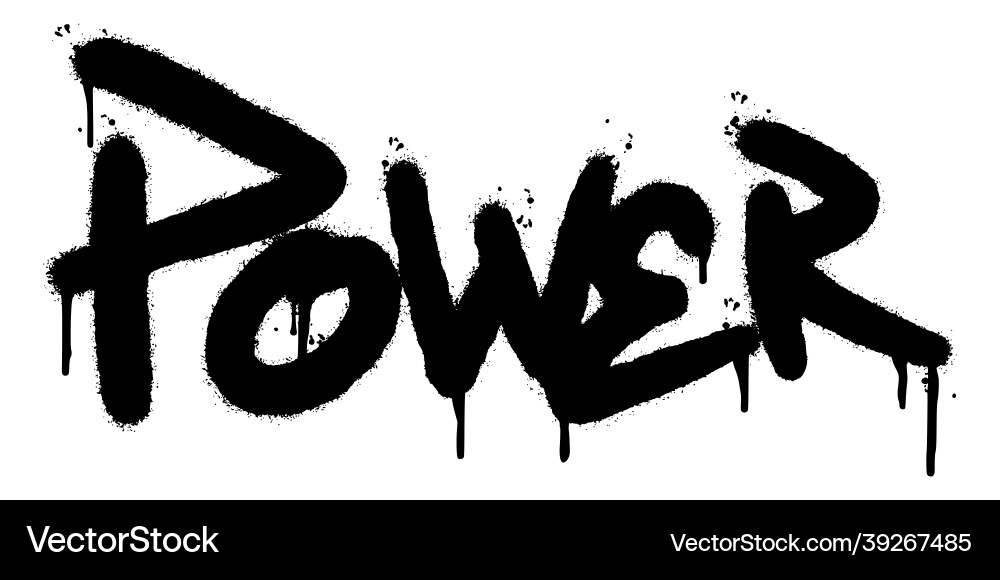 Graffiti power word sprayed isolated on white Vector Image