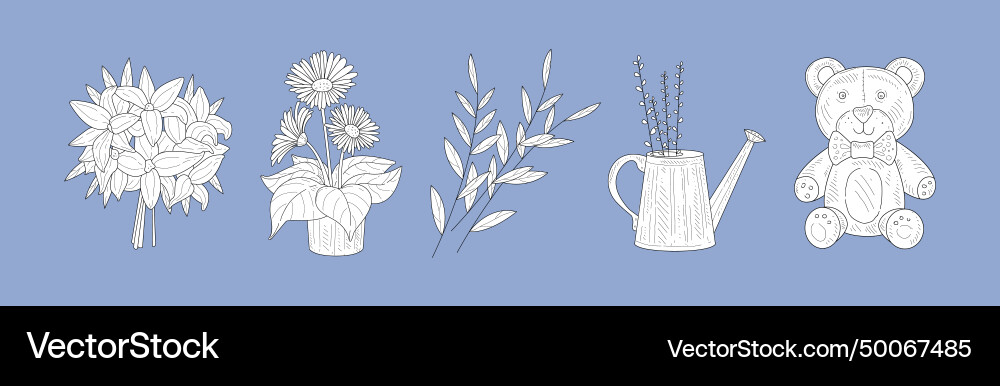 Handmade craft element with teddy bear toy Vector Image