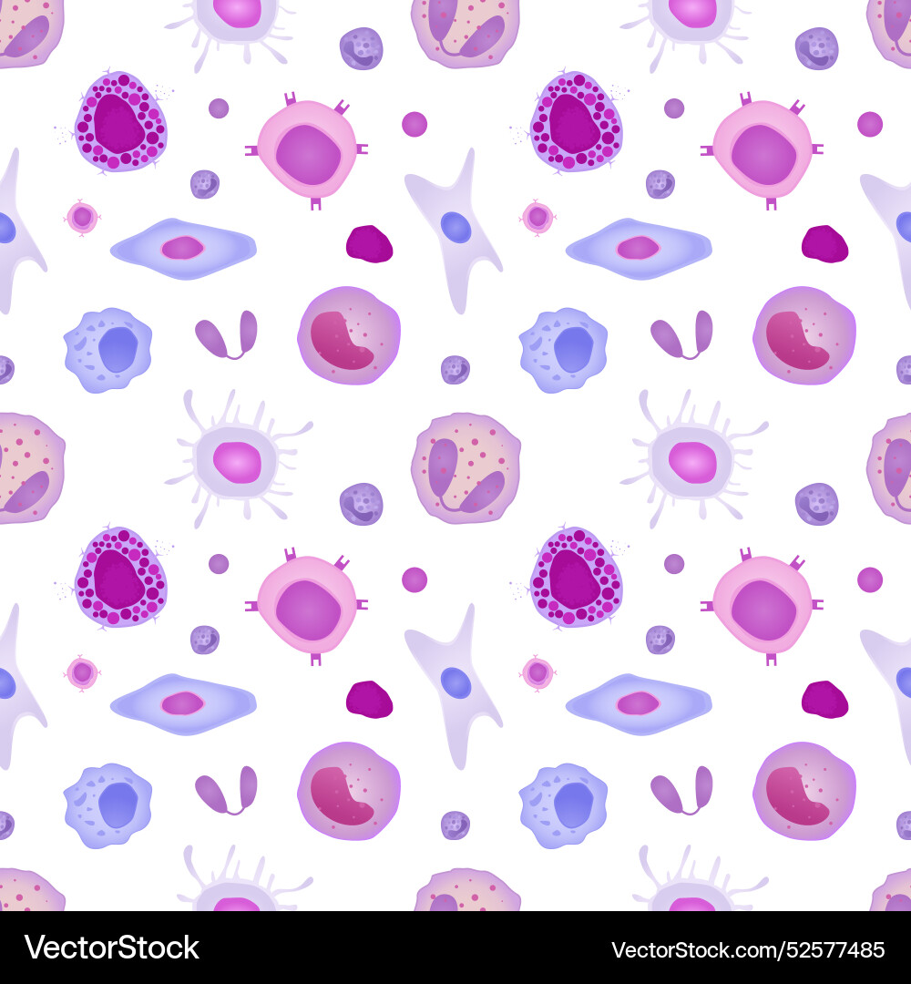 Immune cells pattern neutrophil basophil Vector Image