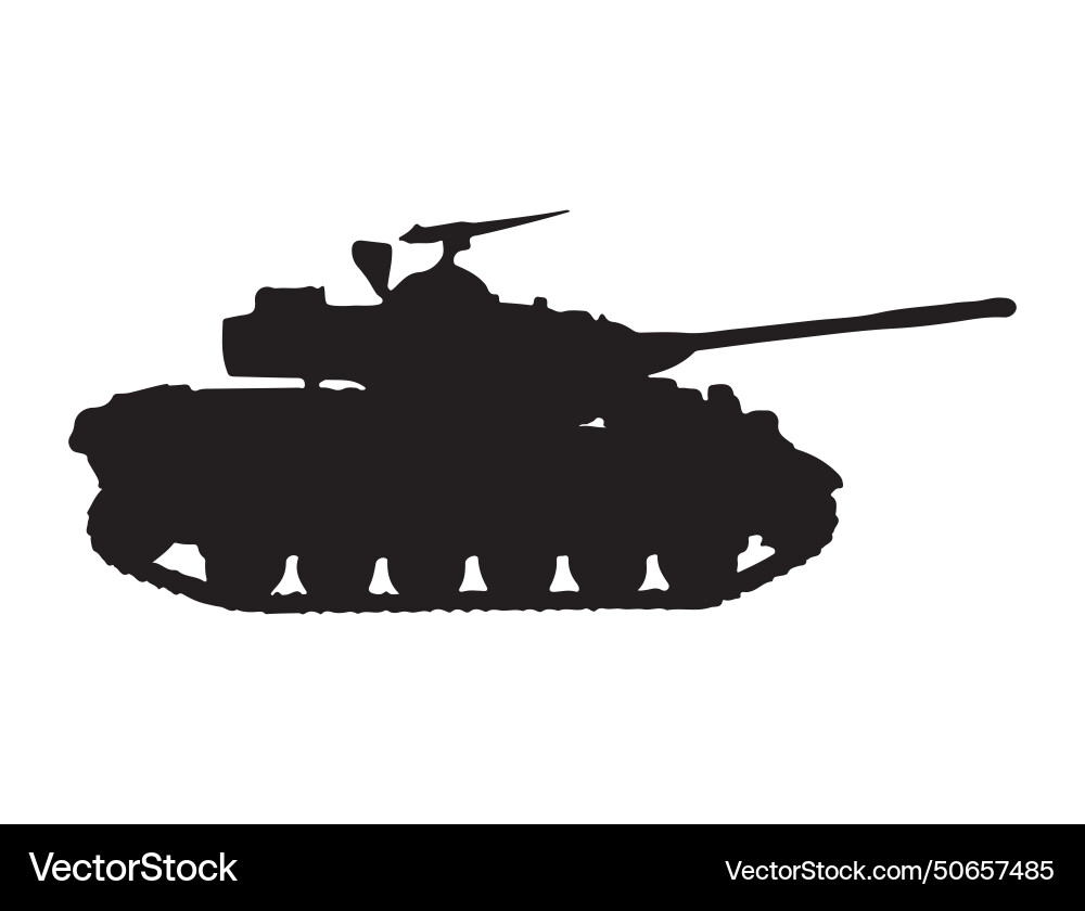 Military tank silhouette art Royalty Free Vector Image