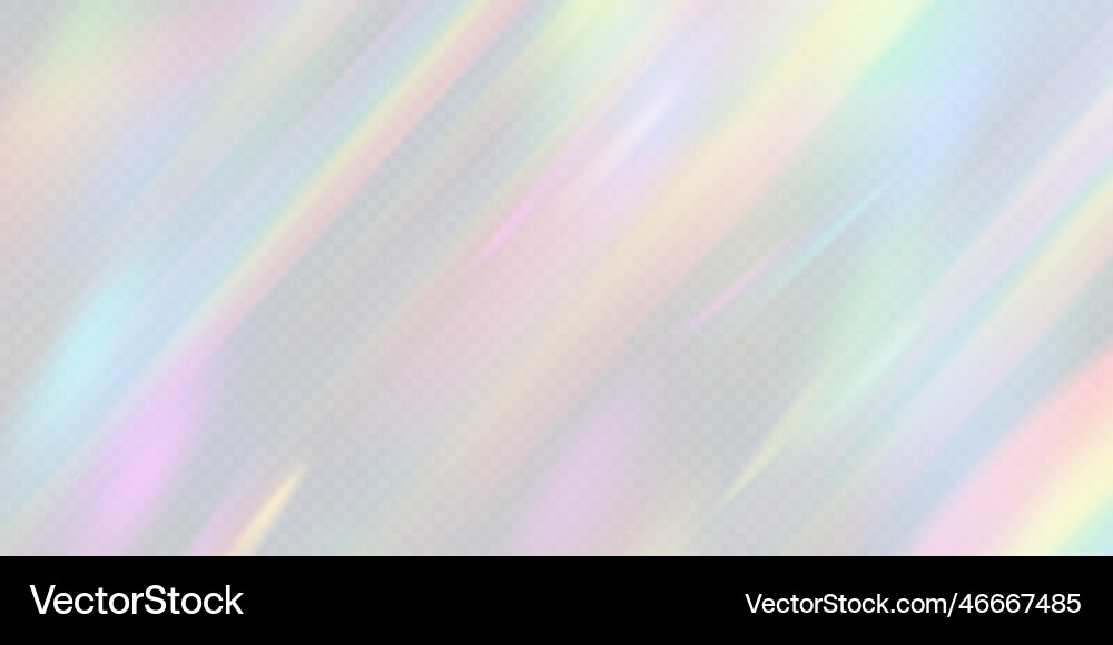 Rainbow light prism effect transparent background Vector Image